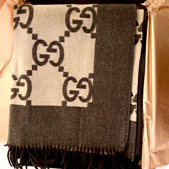 Gucci | Accessories | Authentic Gucci Wool Cashmere Throw Blanket ...